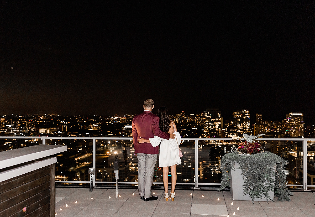 Surprise Nighttime Proposal on a Rooftop in Chicago - expeditionjoy.com