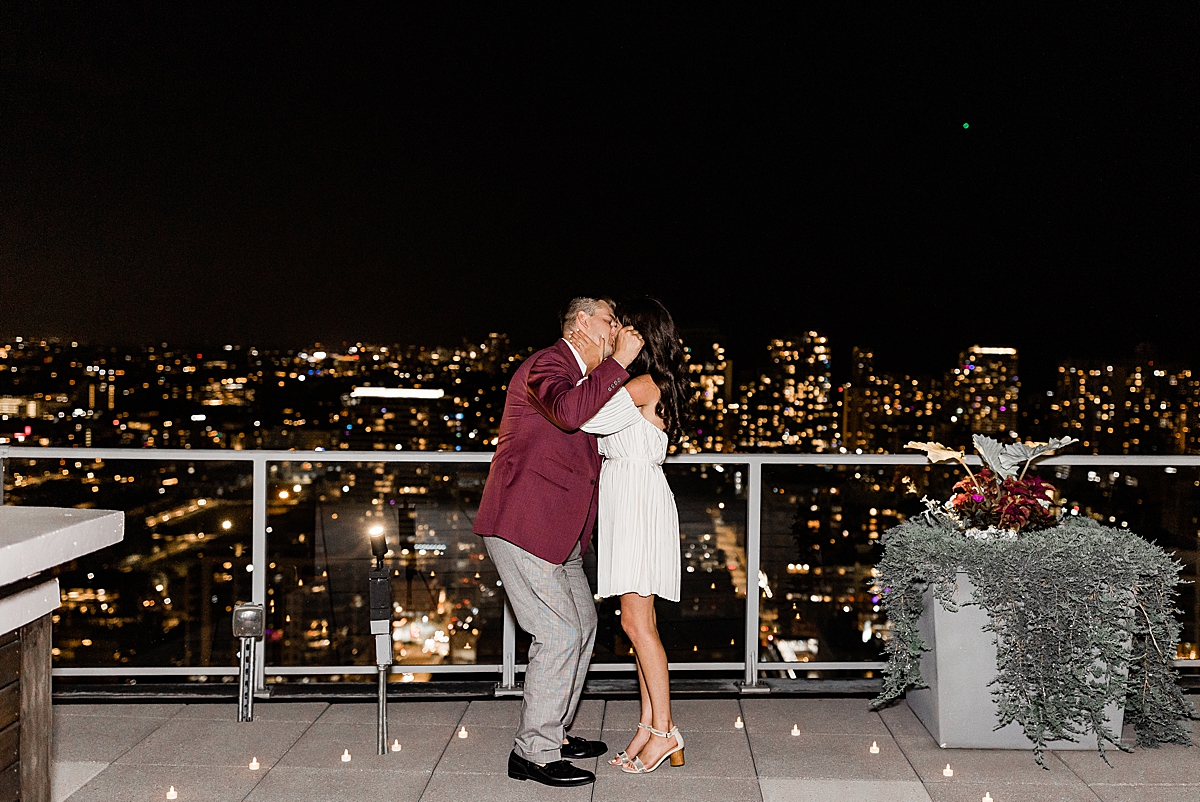 Surprise Nighttime Proposal on a Rooftop in Chicago - expeditionjoy.com